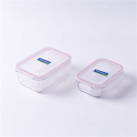 Buy Glasslock Rectangular Glass Box Set Of 2 Online In Uae Homebox