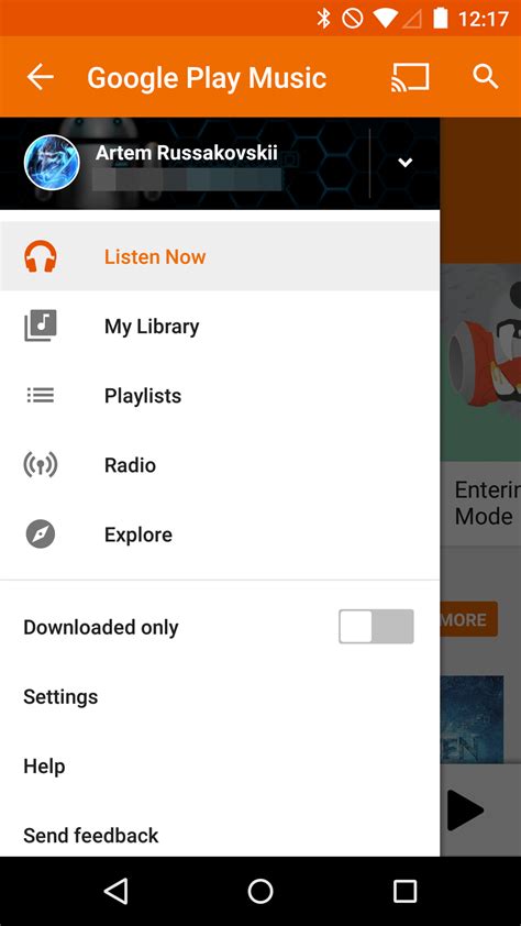 Google Play Music Updated To V With Proper Navigation Drawer Back Button On Notification