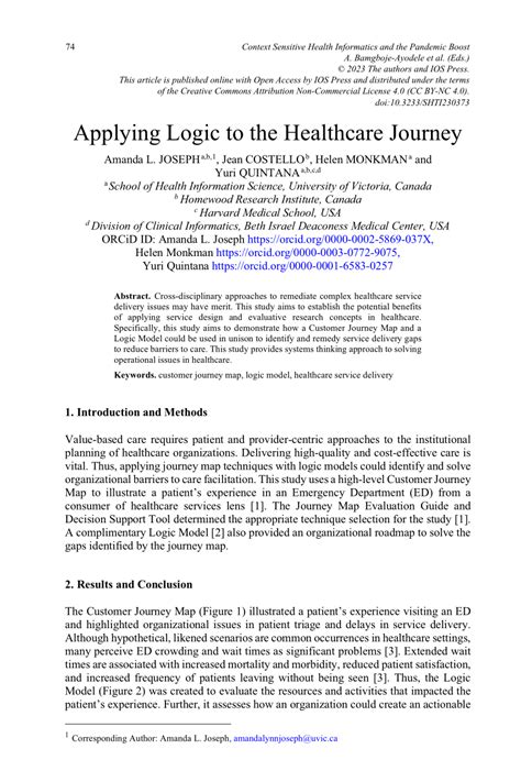 Pdf Applying Logic To The Healthcare Journey