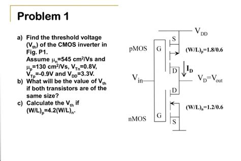 Solved Problem A Find The Threshold Voltage Vh Of The Chegg