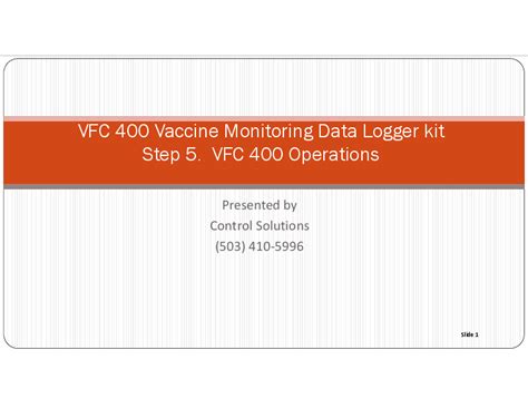 VFC400 Vaccine Temperature Data Logger User Guide