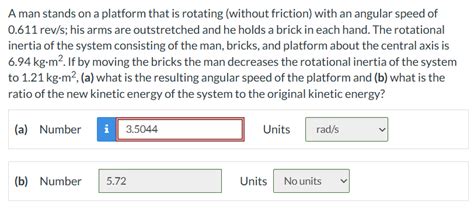 Solved A Man Stands On A Platform That Is Rotating Without Chegg
