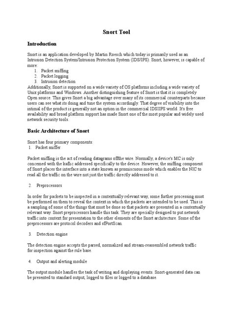 snort tool pdf installation computer programs command line interface