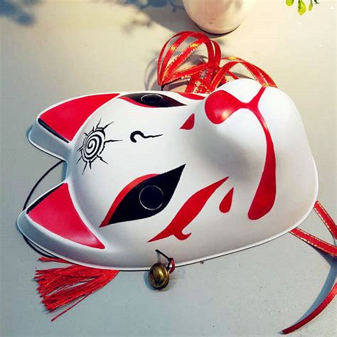 일본 여우 마스크 풀 페이스 핸드 페인팅 스타일 Pvc 여우 고양이 마스크 가장 무도회 축제 볼 가부키 키츠네 코스프레 의상 의상 및 액세서리