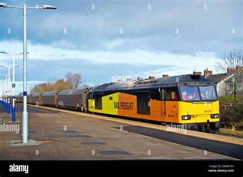 Class 66076 Dunbar In Ex Colas Rail Livery On Frieght At Eaglescliffe