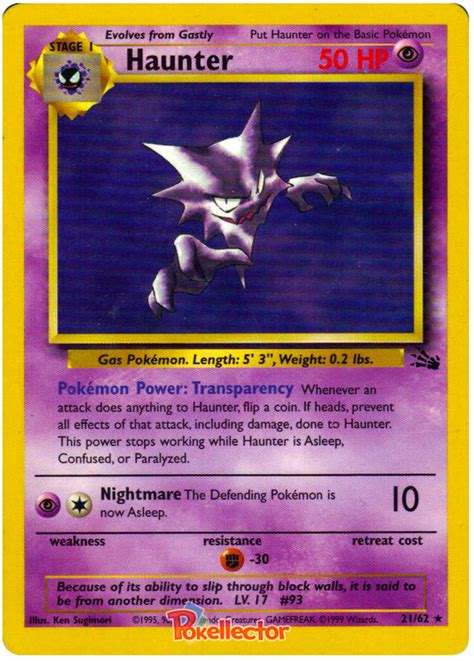 Haunter 6 Fossil Pokémon Karty