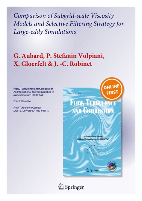 Pdf Comparison Of Subgrid Scale Viscosity Models And Selective