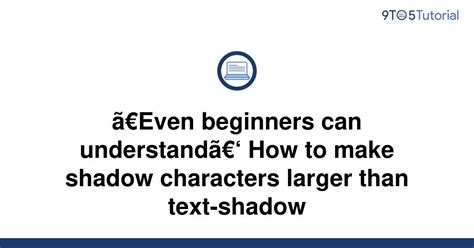 【even Beginners Can Understand】 How To Make Shadow 9to5tutorial