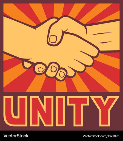 Unity Poster Handshake Design Royalty Free Vector Image