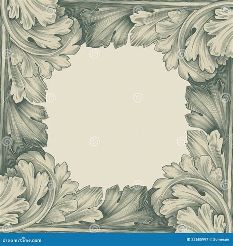 Vintage Border Frame Engraving Retro Pattern Stock Vector Illustration 22685997