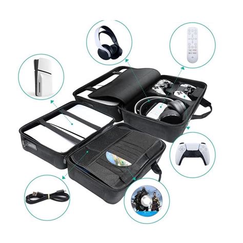 Pss Storage Bag For Ps5 Slim Hard Travel Carrying Case For Ps5 Slim Waterproof Shoulder Bag