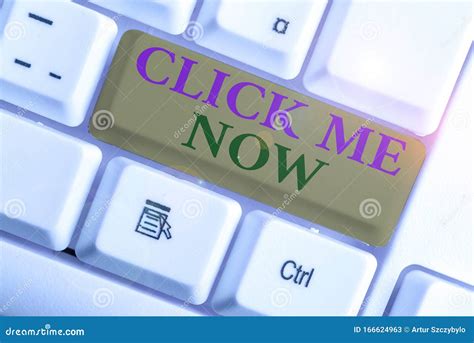 Text Sign Showing Click Me Now Conceptual Photo Internet Helping Desk Press The Button Online