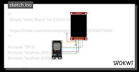Pantalla Tft Wokwi Esp32 Stm32 Arduino Simulator