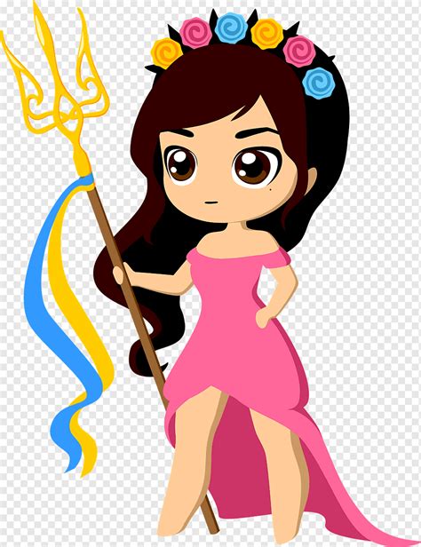 소녀 삼지창 만화 우크라이나어 우크라이나 여자 Png Pngwing