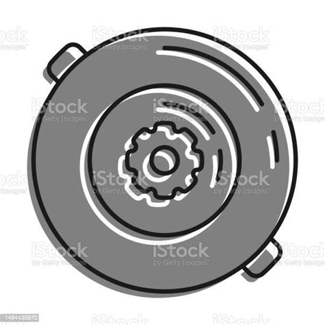 회색 아이콘으로 채워진 선형 전투 대전차 광산 장비와 적과의 싸움을위한 무기 간단한 흑백 벡터 흰색 배경에 격리 검은색에 대한