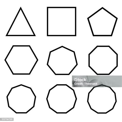 Symbol Triangle Rectangle Pentagon Hexagon Hexagon Octagon Hexagon Icon Polygon Shapes Stock