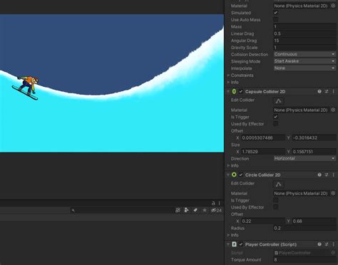 My Snowboarder Is Going Beyond The Collider Of The Level Sprite Shape
