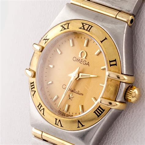 Omega Ladies Constellation Quartz Two Tone Ss 18 Karat Gold Watch 795