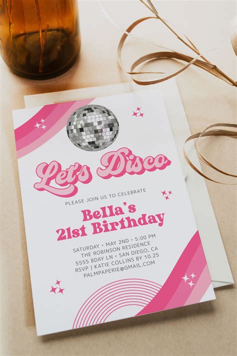Disco Birthday Invitation Digital Download Party Invites Etsy Artofit
