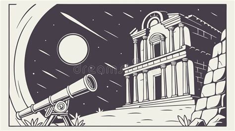 Grand Telescope In Ancient Observatory Hall Astronomical Exploration