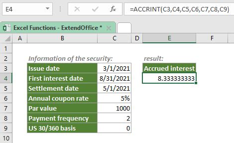 Excel ACCRINT Function