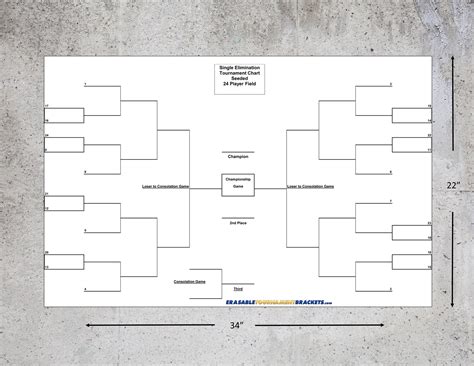 24 Team Single Elimination Seeded Tournament Bracket Zieglerworld