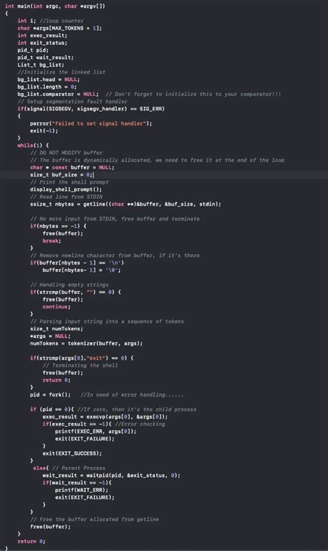 Creating Own Linux Shell In C Create A Command Chegg Com