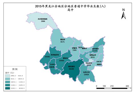 2015年黑龙江分地区普通中学毕业生数 3S知识库 地理国情监测云平台