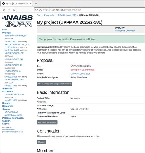 Project Application For Pelle Uppmax Documentation