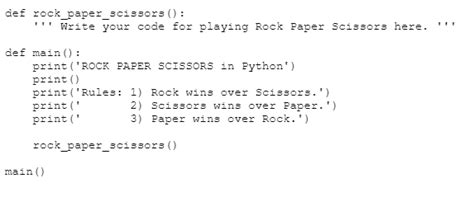 Solved Rock Paper Scissors Write A Python Program Stored
