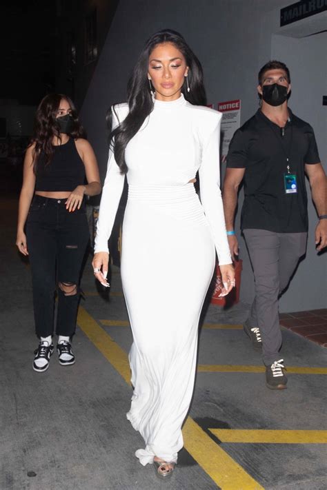 Nicole Scherzinger In Maxi Tight White Dress Leaving The Masked
