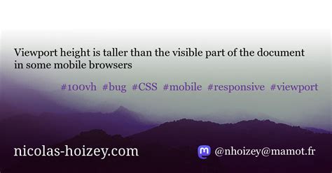 Viewport Height Is Taller Than The Visible Part Of The Document In Some Mobile Browsers