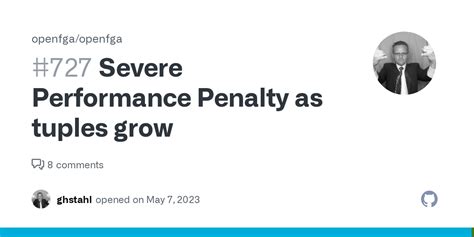 severe performance penalty as tuples grow · issue 727 · openfga