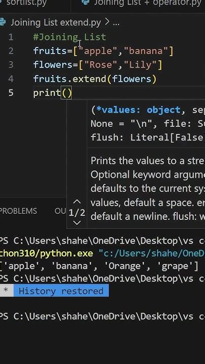Concatenate Like A Pro With Extend 🐍python Learntocode Codingshorts Pythontips