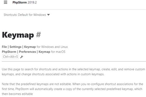 javascript webstorm hot key settings