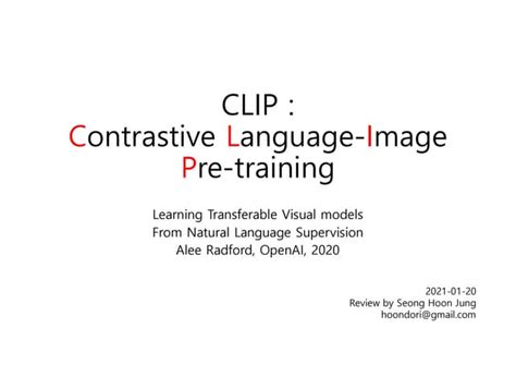 Paper Review Contrastive Language Image Pre Training Open Ai 2020 Ppt