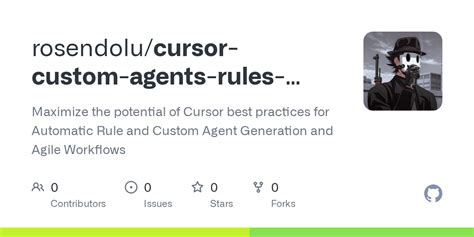 Github Rosendolucursor Custom Agents Rules Generator Maximize The Potential Of Cursor Best