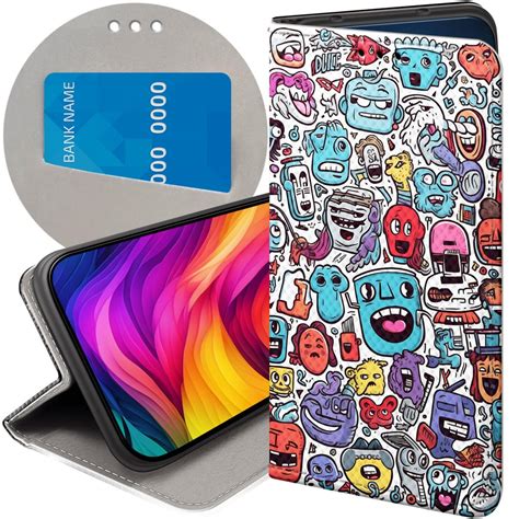 ETUI Z KLAPKĄ DO XIAOMI POCO X3 NFC WZORY DOODLE ZWIERZĘTA POTWORY RYSUNKI Xiaomi Sklep