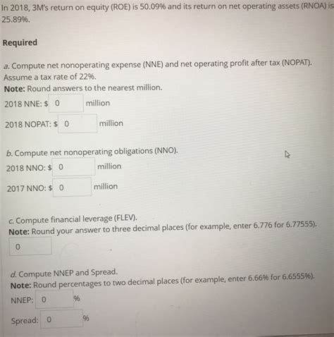 Solved Direct Computation Of Nonoperating Return Balance