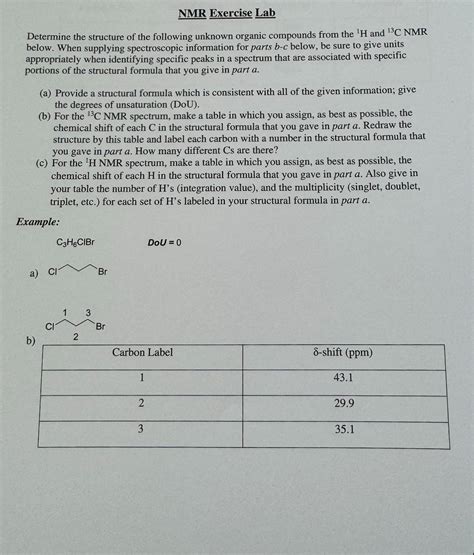 Solved NMR Exercise Lab Problem No Significant Chegg Com