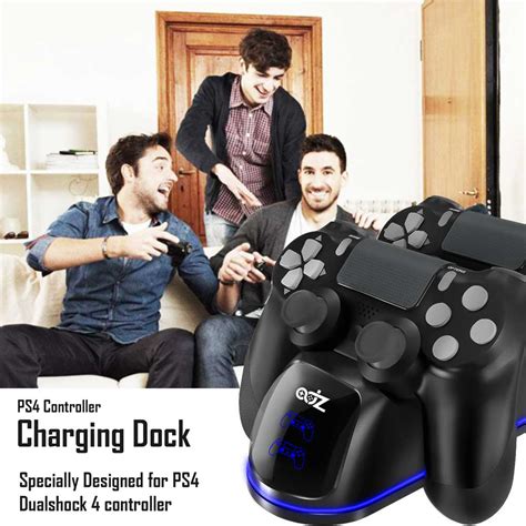 Ps4 Controller Charging Dock Dual Controller Fast Charger With Light Ring Adz Gaming
