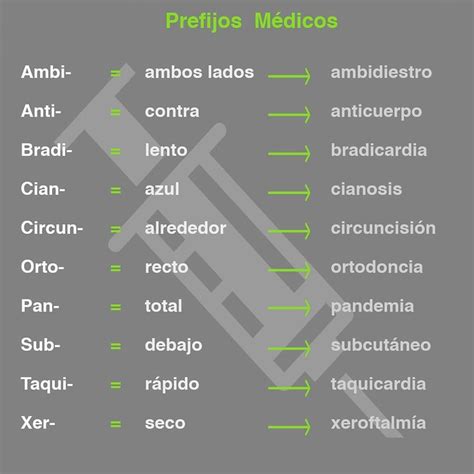 Prefijos Médicos Terminología Médica Tecnico Auxiliar De Enfermeria