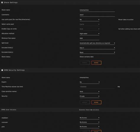 timemachine application support thread docker containers unraid