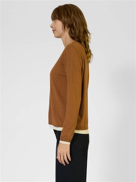 Double Layer Crew Cinderwhite Alhambra Womens Clothing Boutique