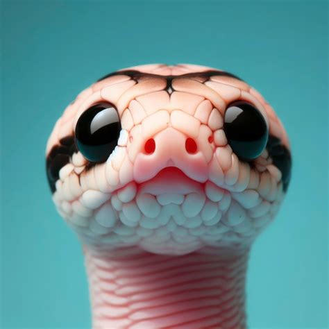Premium Photo Photo Of A Shocked Cute Snake Face On Solid Color