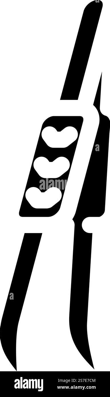 Forceps Chemical Glassware Lab Glyph Icon Vector Forceps Chemical