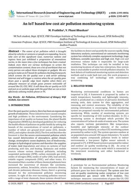 Iot Based Air Quality And Monitoring By Using Arduino Pptx Indoor Environmental Quality