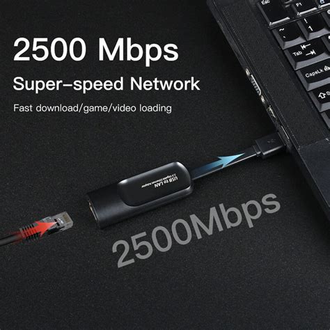 2500mbps Type C To Rj45 이더넷 네트워크 카드 변환기 Macbook 용 Usb 25g 외부 유선 네트워크 카드 이더넷 어댑터 허브 네트워킹