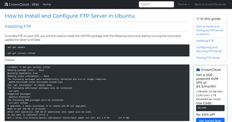 Crowncloud Wiki How To Install And Configure Ftp Server In Ubuntu