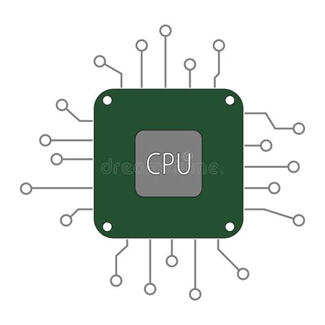 Cpu Microchip Chip Flat Design Icon Symbol Sign Vector Illustration Stock Vector